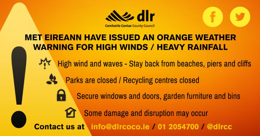 Orange Weather Alert | Dún Laoghaire-Rathdown County Council